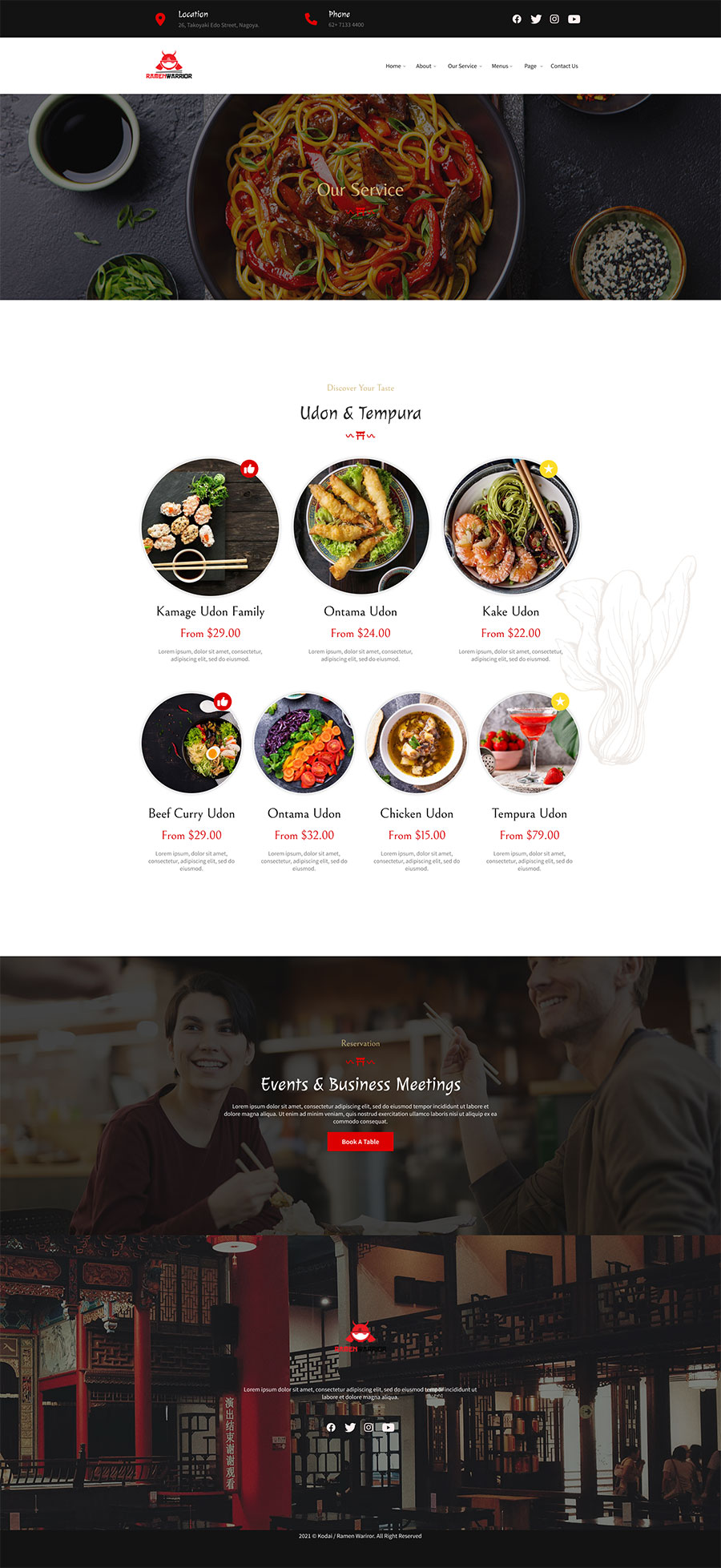 Kodai - Asian Restaurant Figma Template by Rometheme | ThemeForest